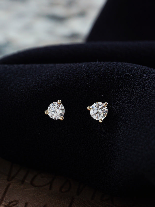 14k Solitaire Diamond Studs - Eco Conscious Fine Jewelry – Irina ...